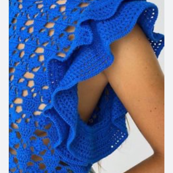 Zara | Tops | Zara Blue Crochet Top | Poshmark